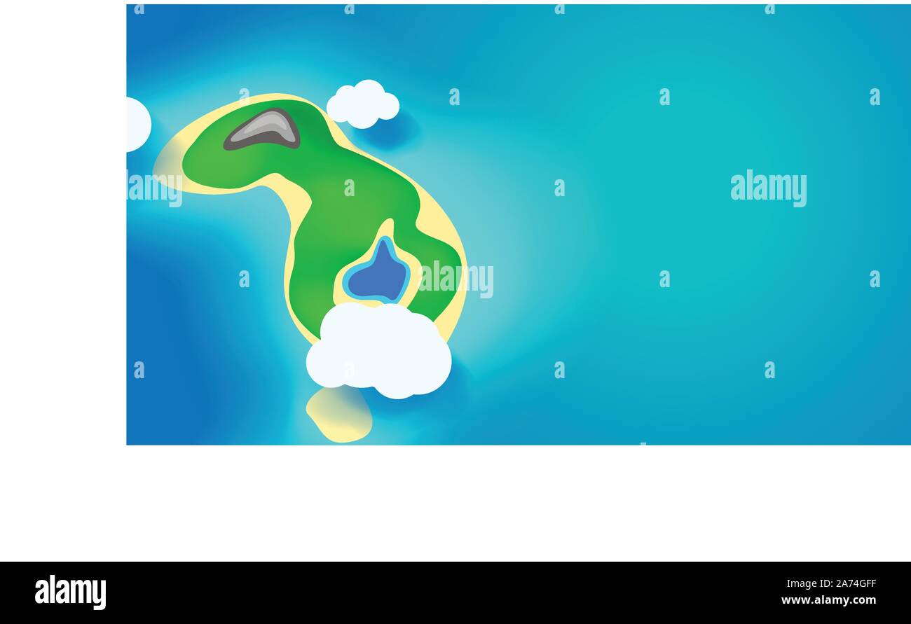Tropical island in blue Stock Vector Images - Alamy
