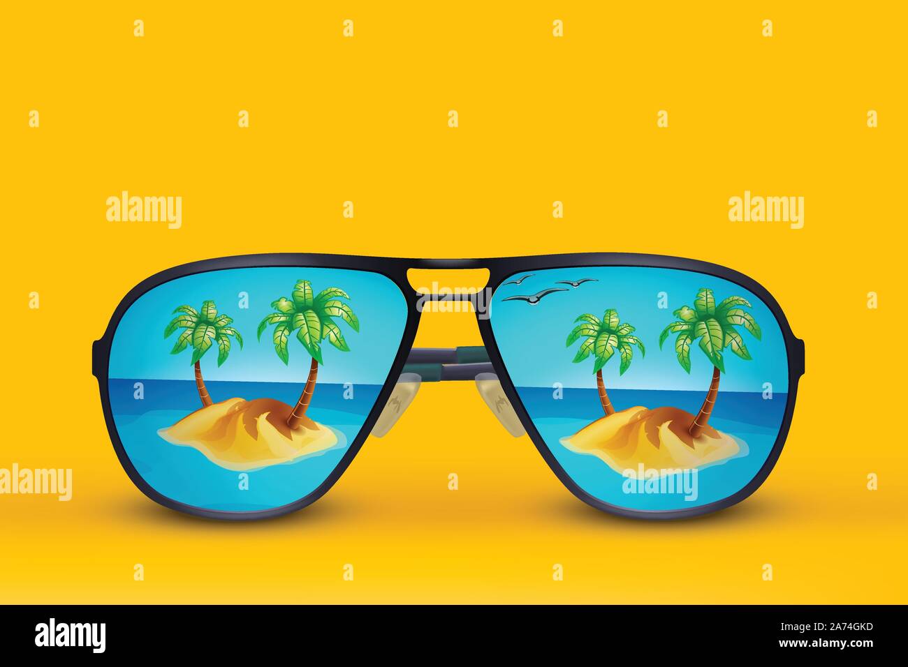 Sun glasses beach concept Stock Vector Images - Alamy