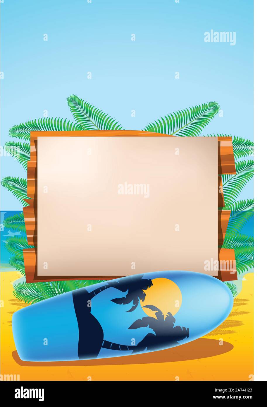 Wooden surfboard menu Stock Vector Images - Alamy