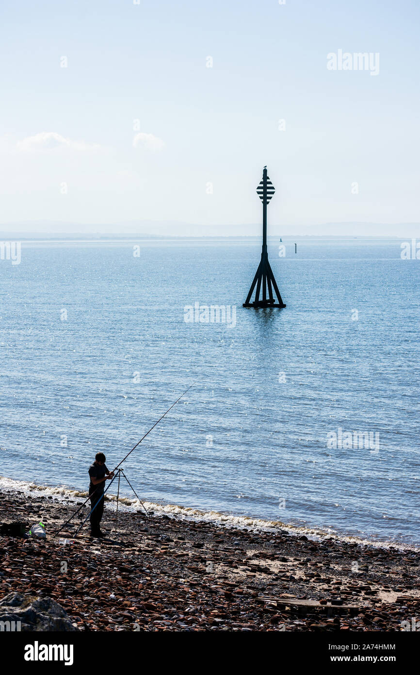 Fishing at Crosby, Liverpool Stock Photo - Alamy
