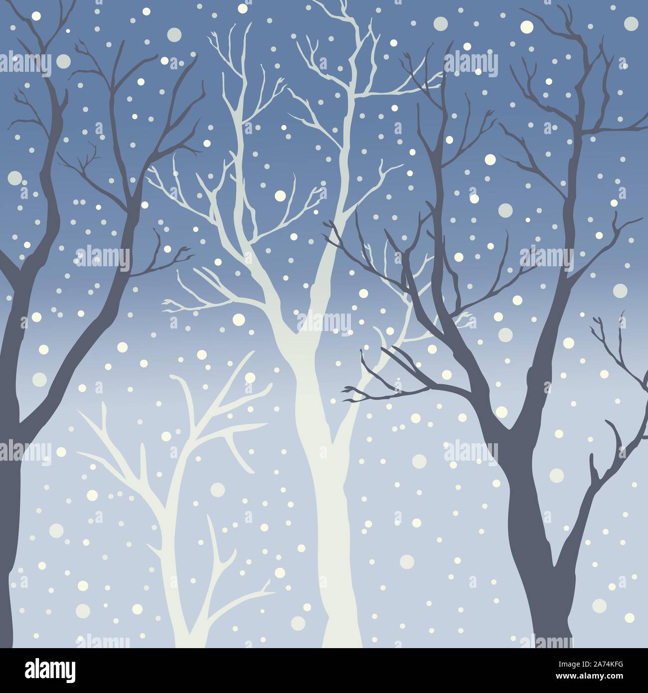 Winter Trees Background. Winter landscape with trees, snow. Snow In ...