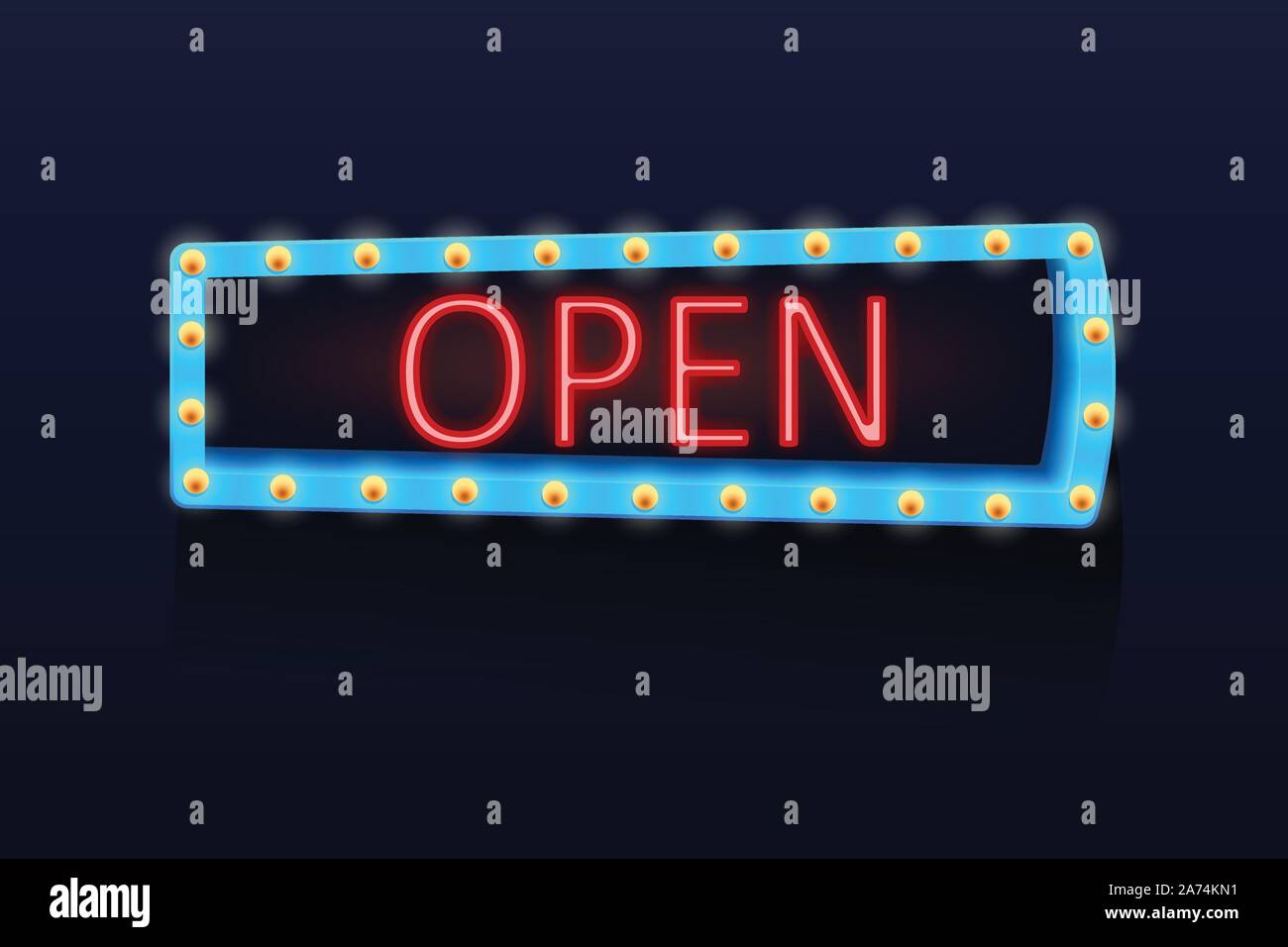 Neon sign red open Stock Vector Images - Alamy