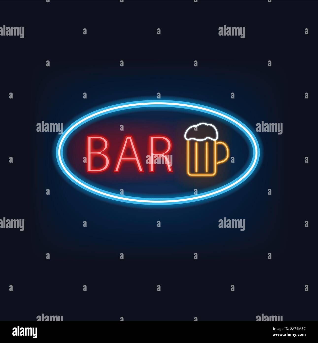 Neon gold bar red Stock Vector Images - Alamy