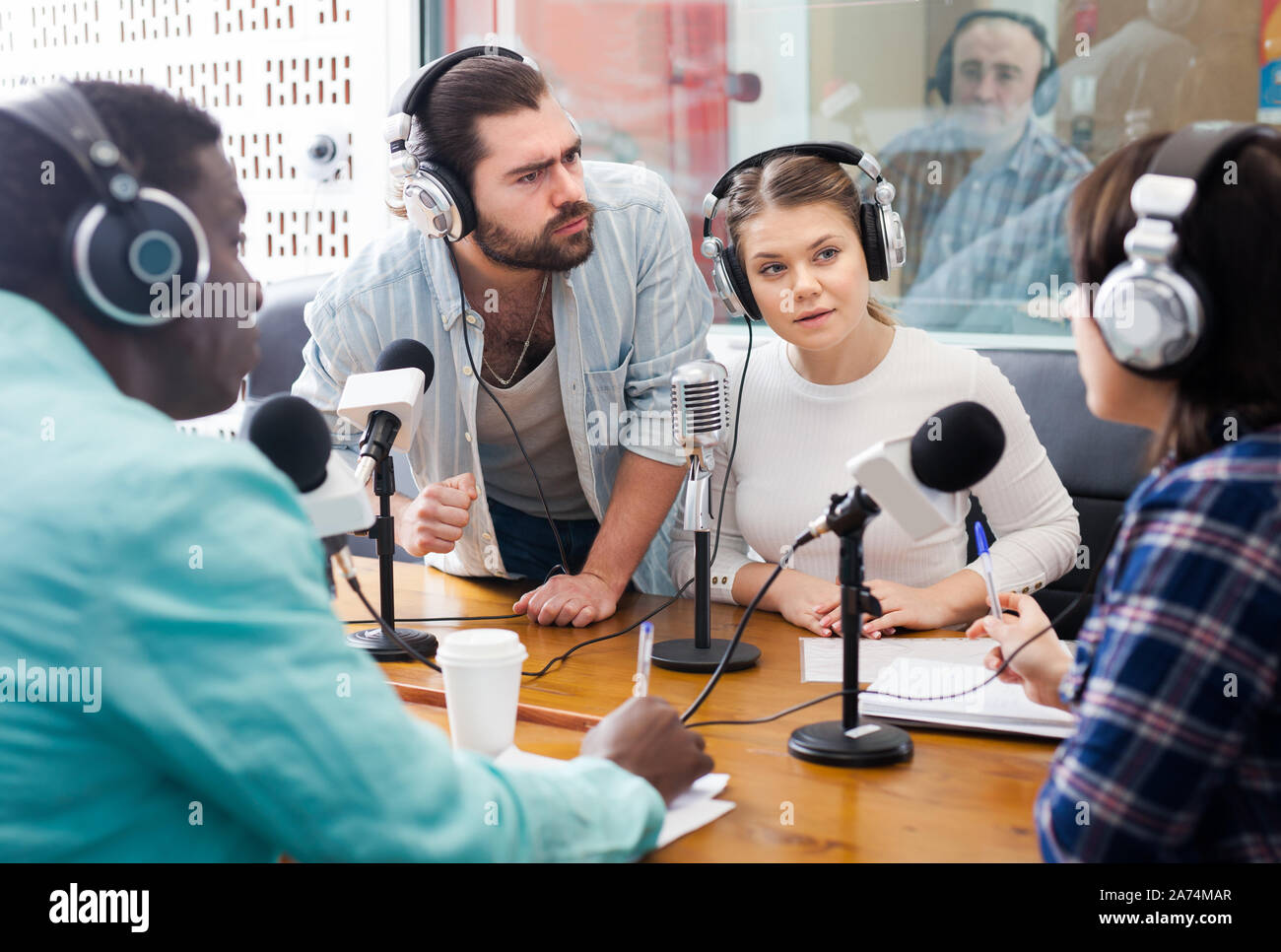 Polite presenters of different nationalities in sound broadcasting ...