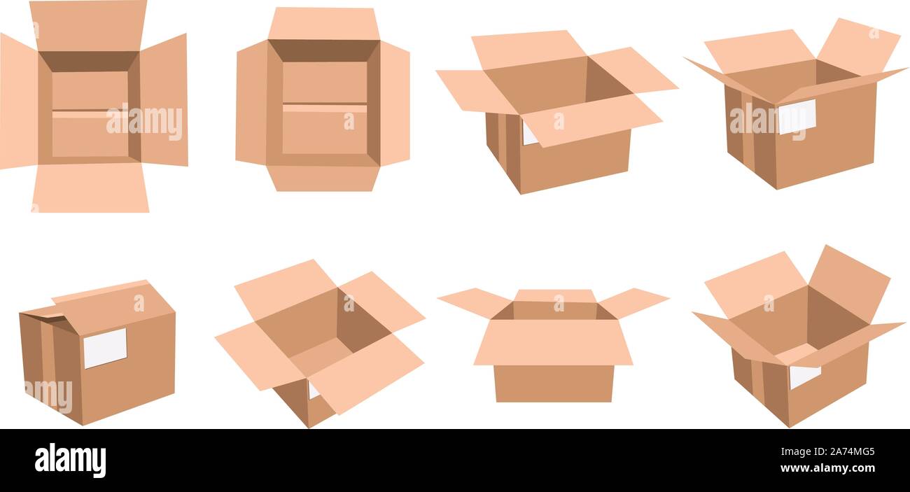 Carton box pile Stock Vector Images - Alamy