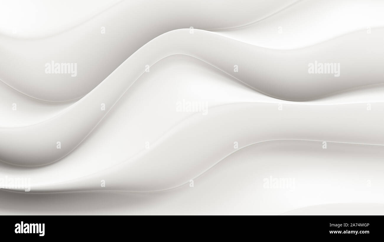 Elegant white background with flowing fabric waves. 3d rendering, 3d ...