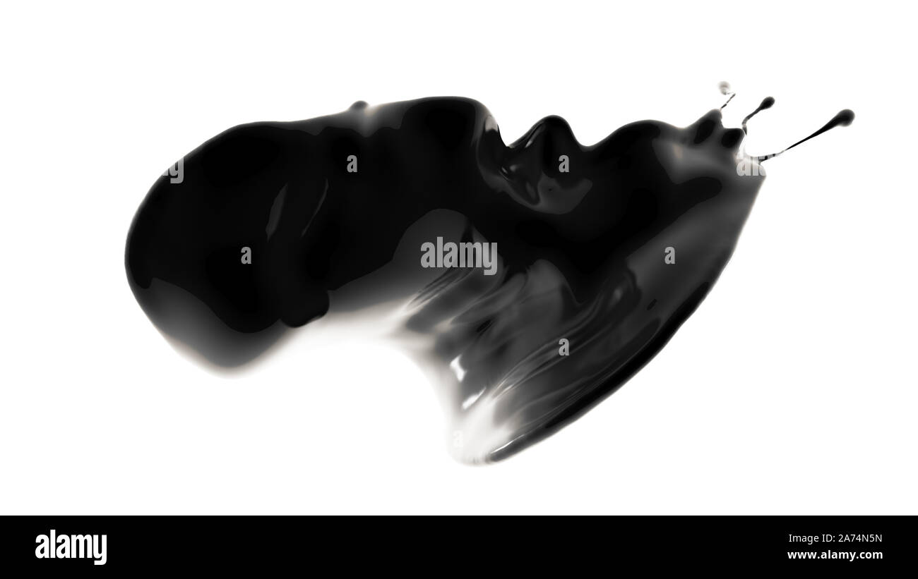 Splash of black liquid. 3d rendering, 3d illustration Stock Photo - Alamy