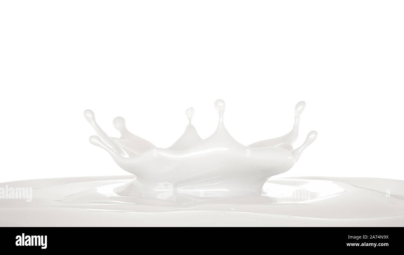 Splash of thick white liquid. 3d rendering, 3d illustration Stock Photo ...