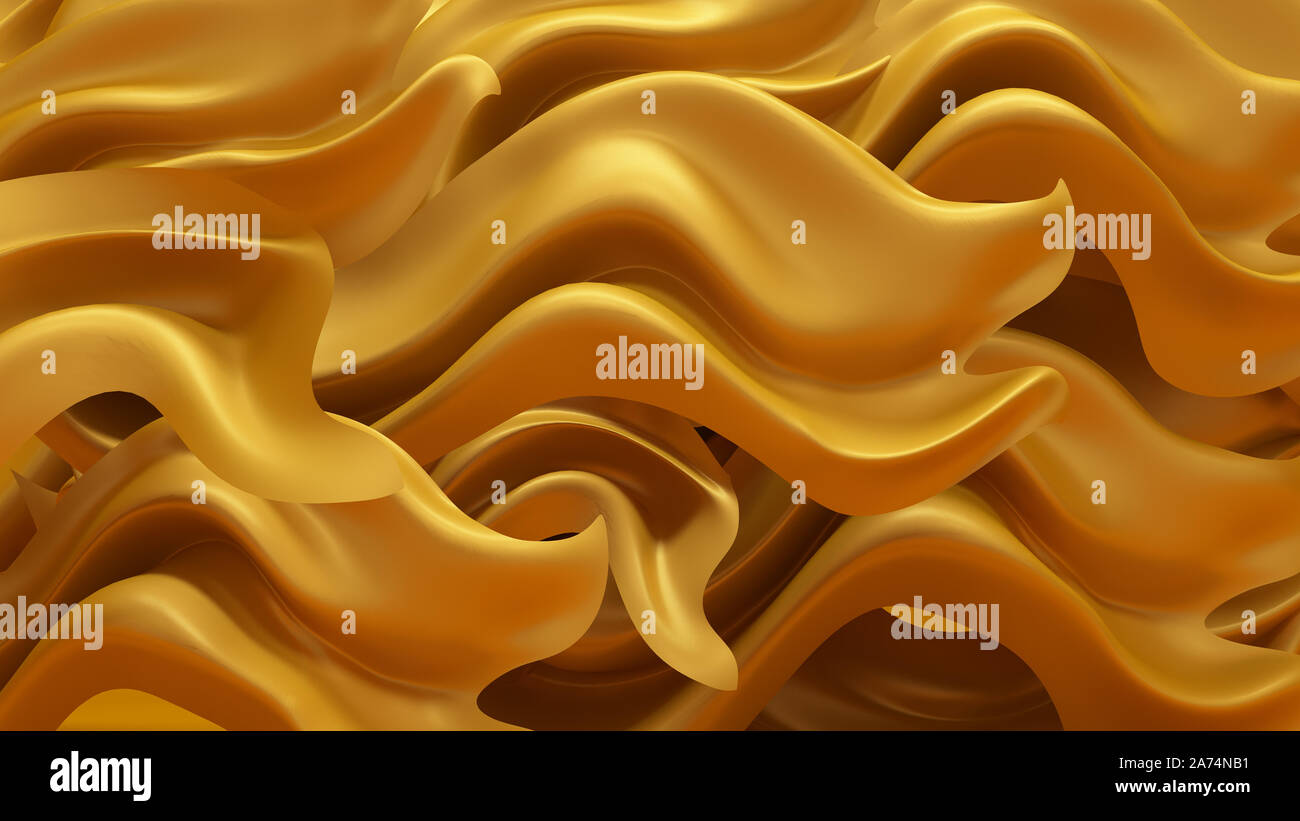 Luxury background with gold drapery fabric. 3d rendering, 3d ...