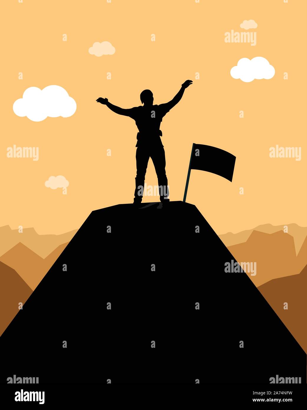 Standing top silhouette Stock Vector Images - Alamy