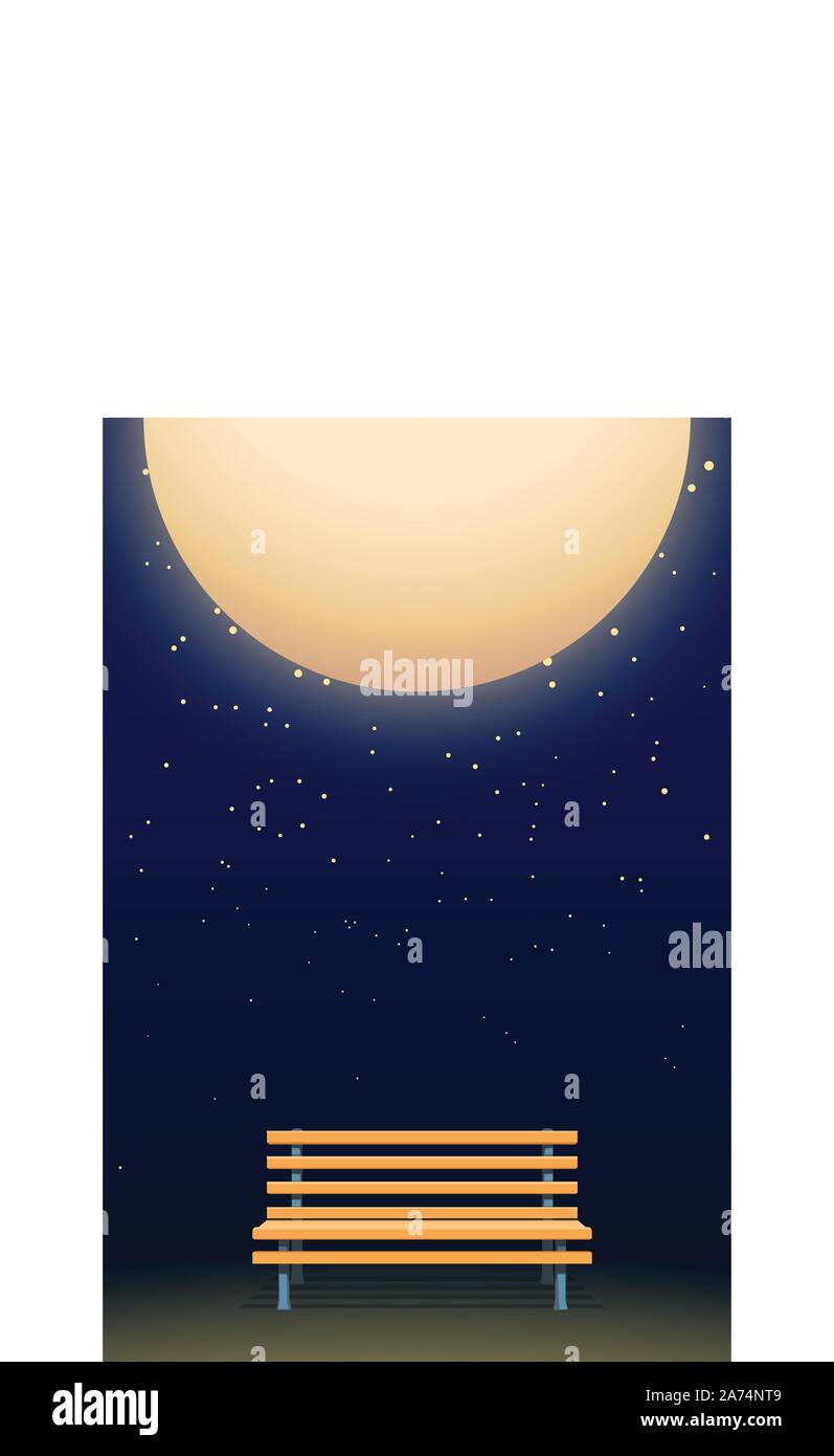 moon and bench Stock Vector Image & Art - Alamy