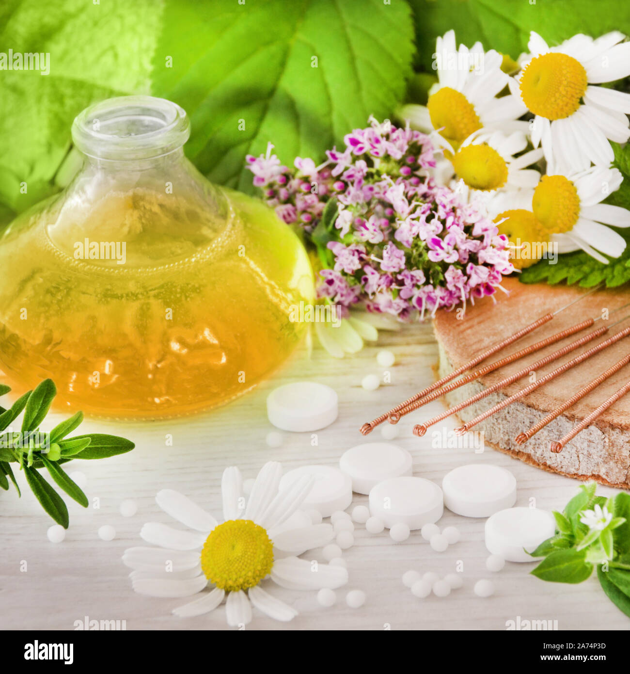 Naturopathy Oil Acupuncture as background Stock Photo - Alamy