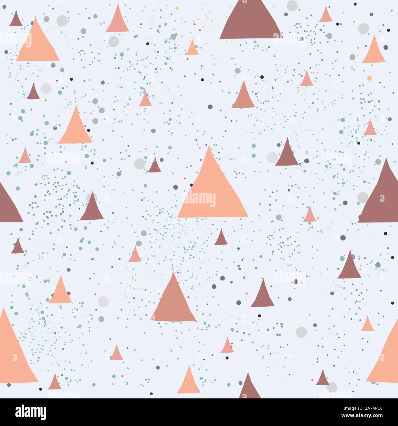 Cute Pattern with Golden triangles with pastel blue stripes. beige ...