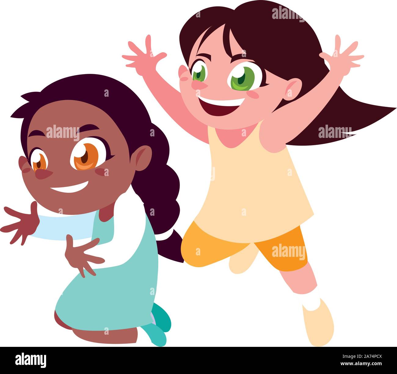 Girls cartoons design, Kid childhood little people lifestyle and person ...