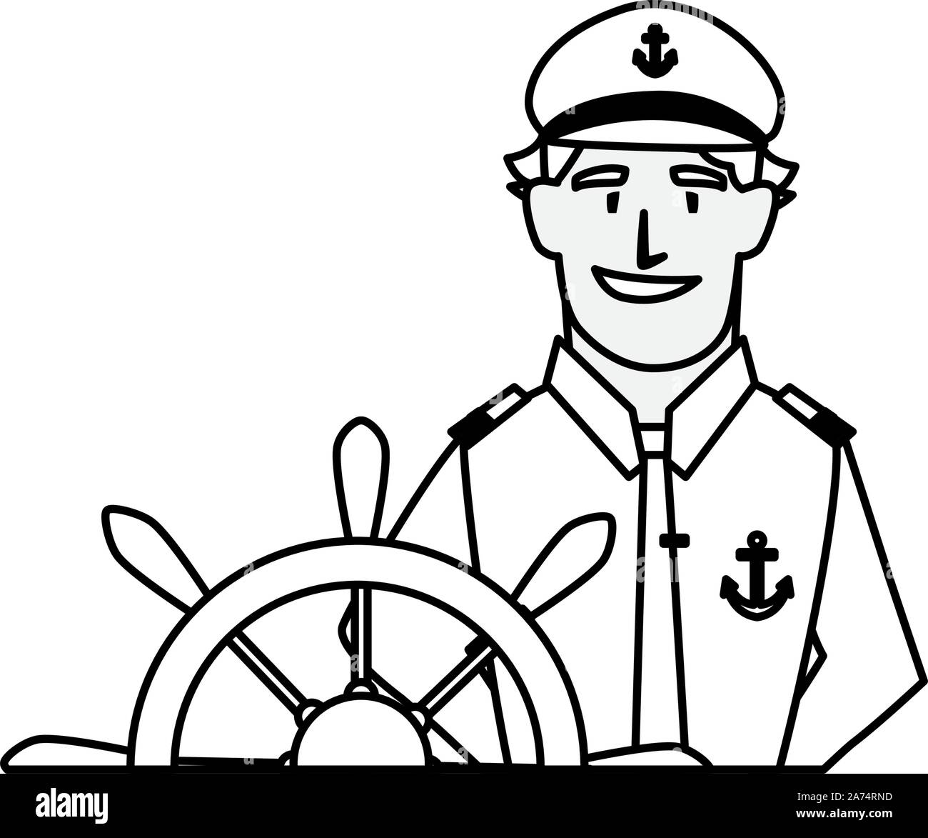 captain person design, Worker professional working occupation job ...