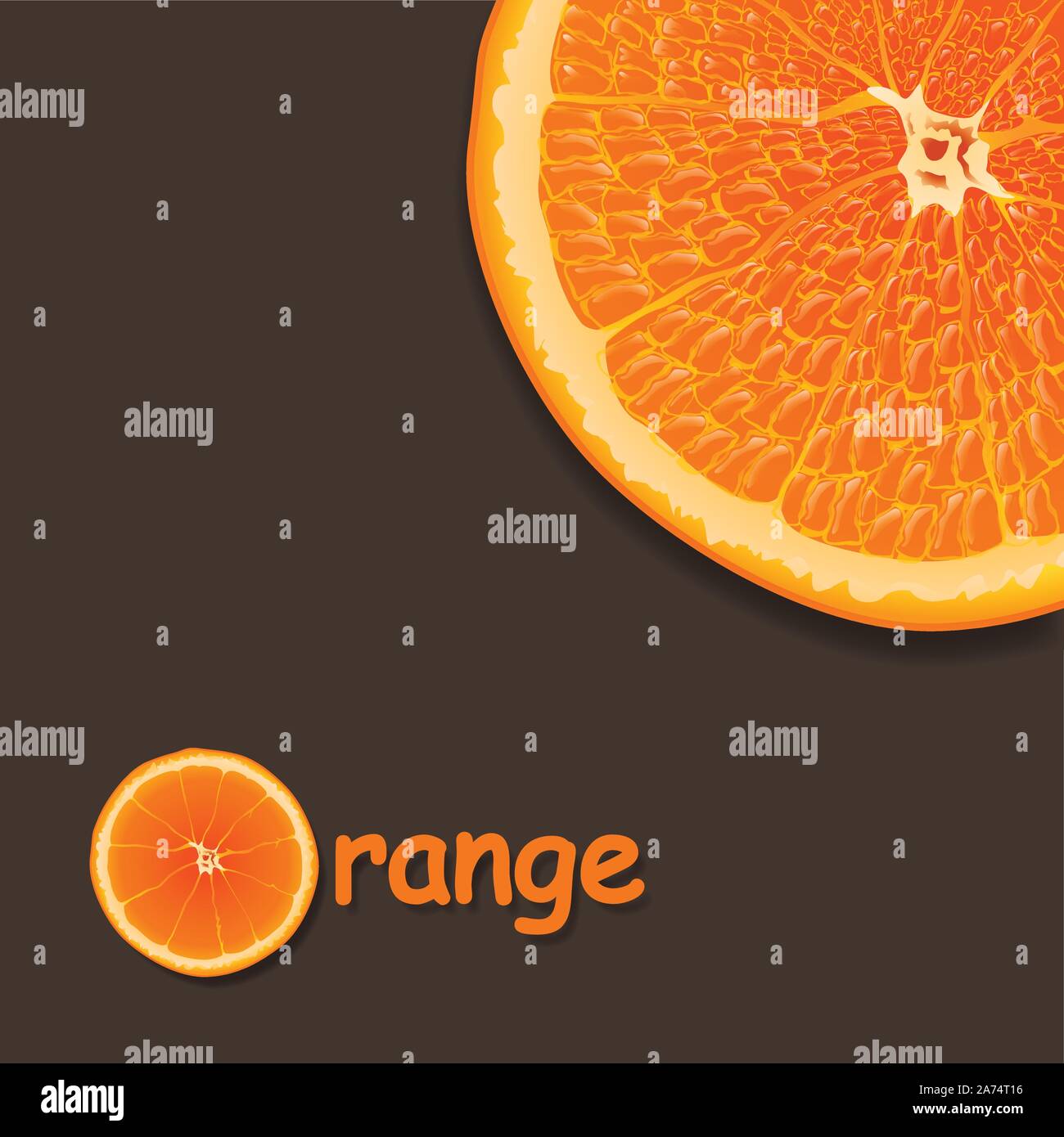 One ripe juicy orange Stock Vector Images - Alamy