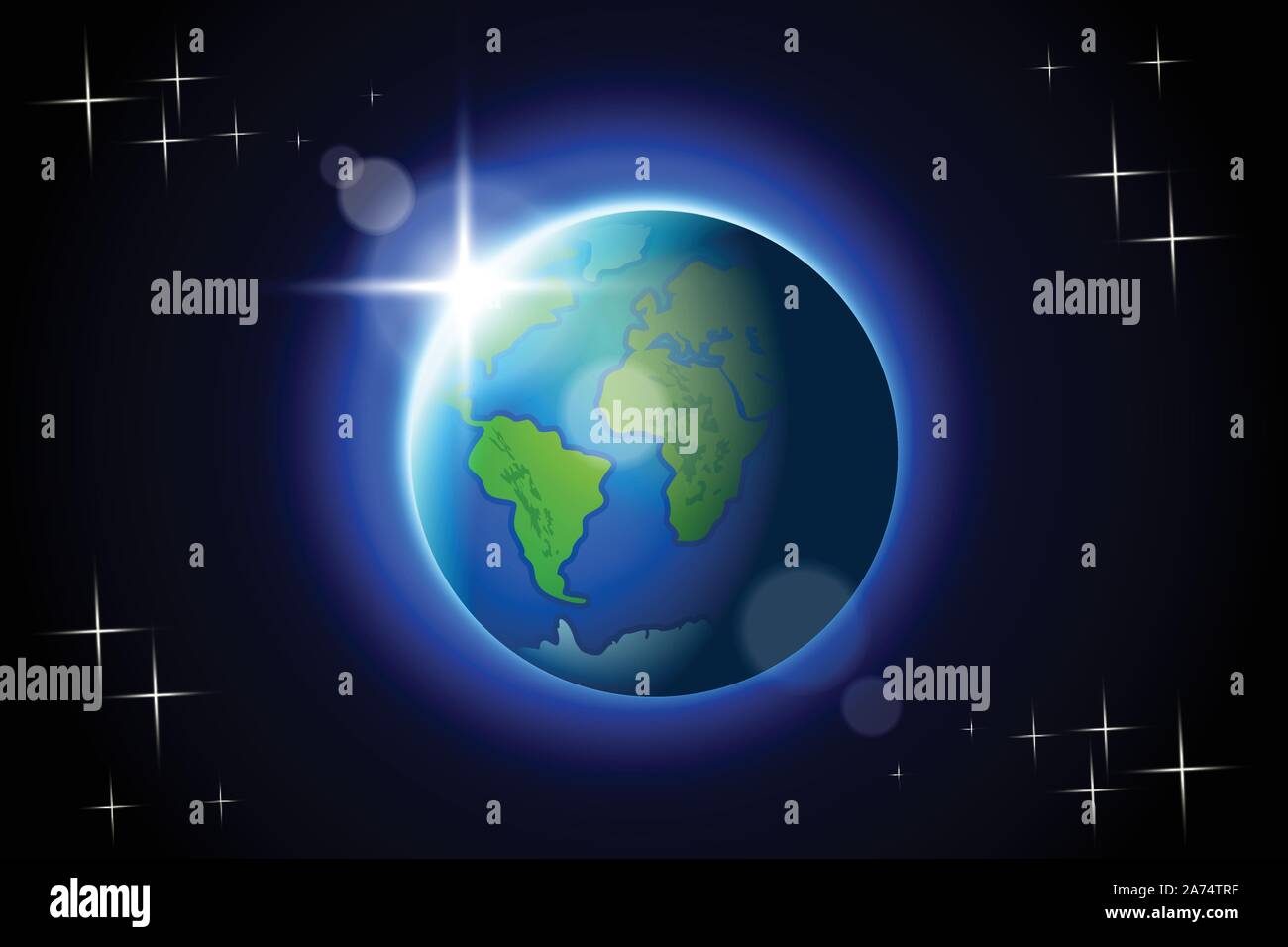 earth on dark Stock Vector Image & Art - Alamy