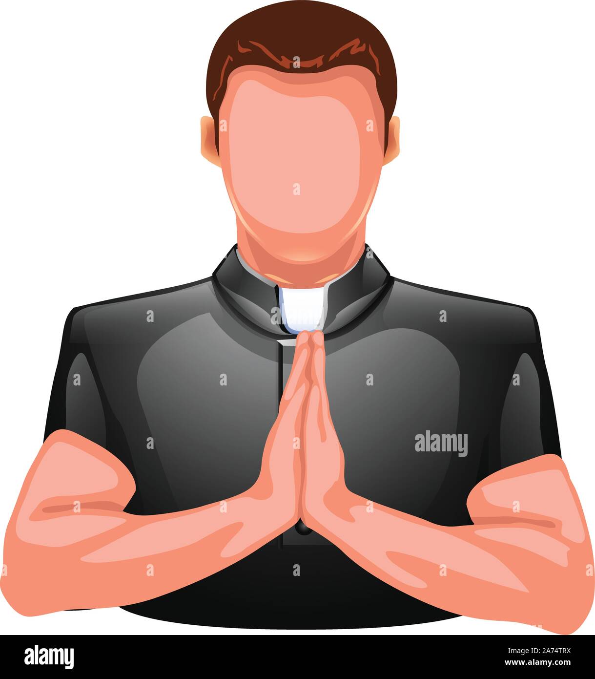 Person Praying In Church Cartoon