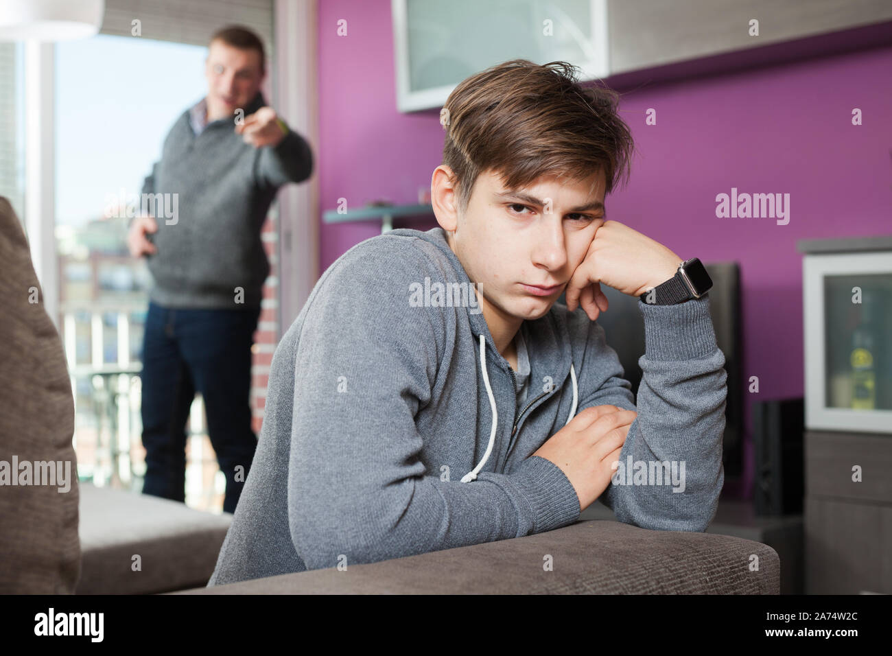Father scolds son hi-res stock photography and images - Alamy