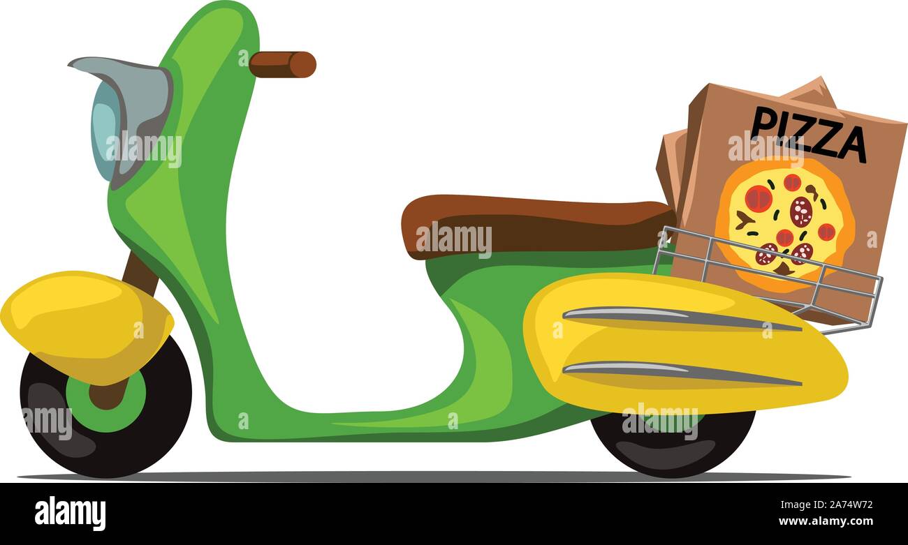 Pizza delivery ride motorcycle Stock Vector Images - Alamy