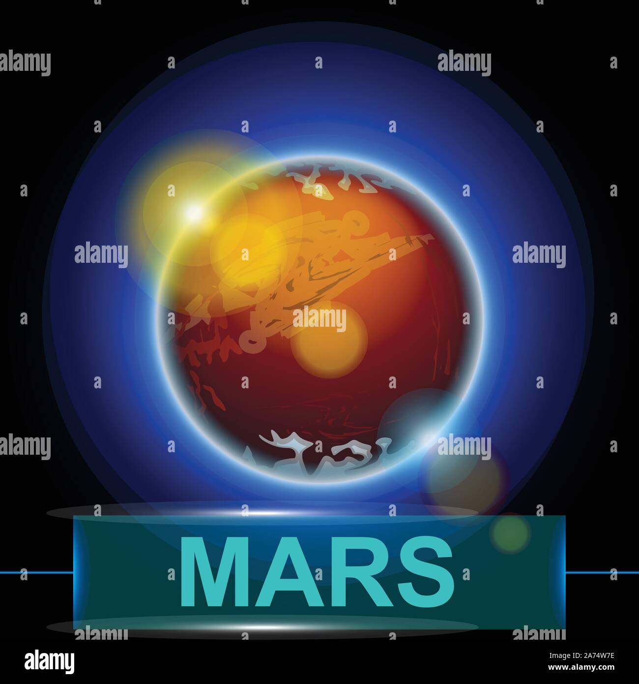 Mars planet isolated on Stock Vector Images - Alamy