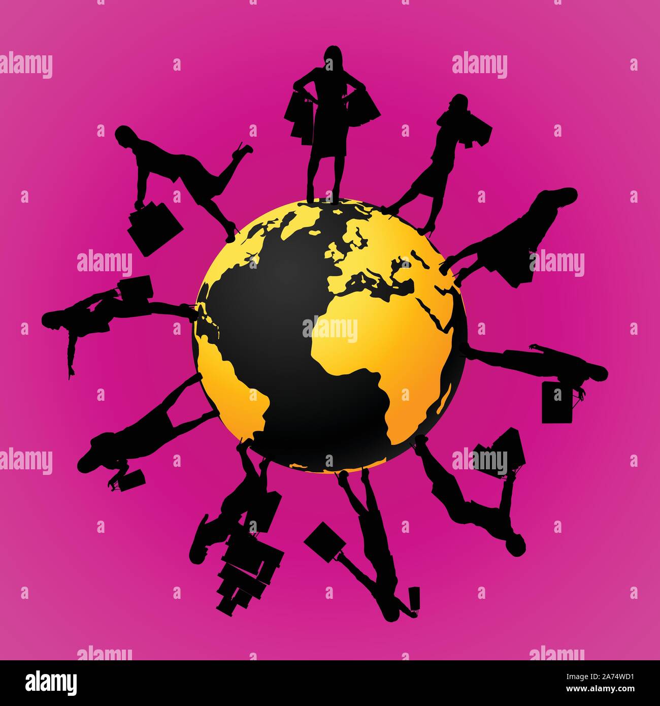 Shopping bags woman walk Stock Vector Images - Alamy