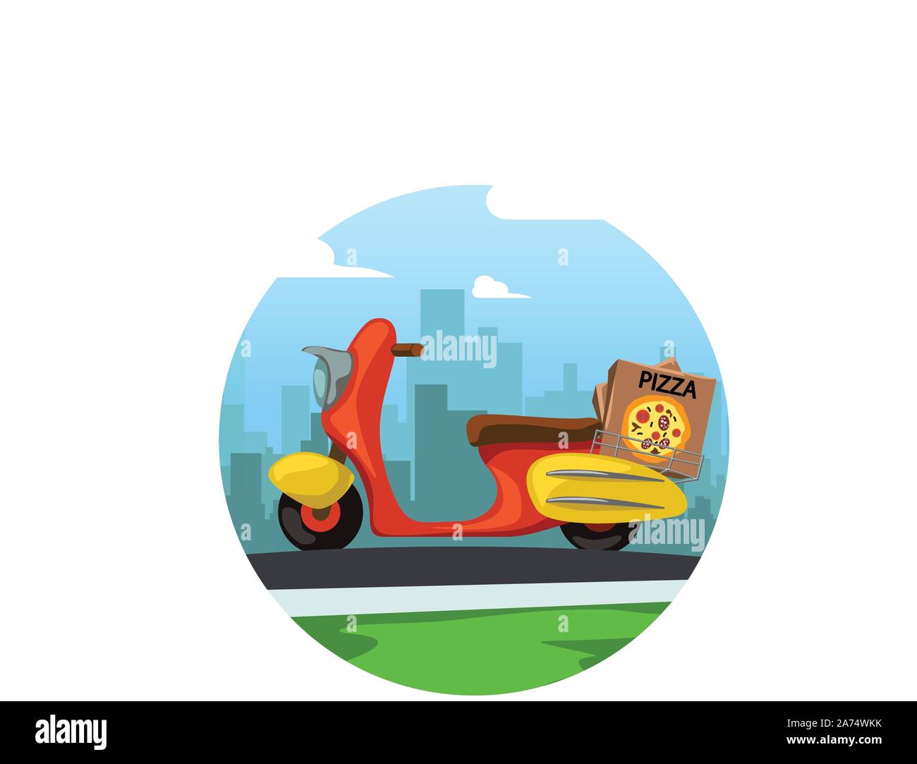 pizza motor cycle 03 Stock Vector Image & Art - Alamy
