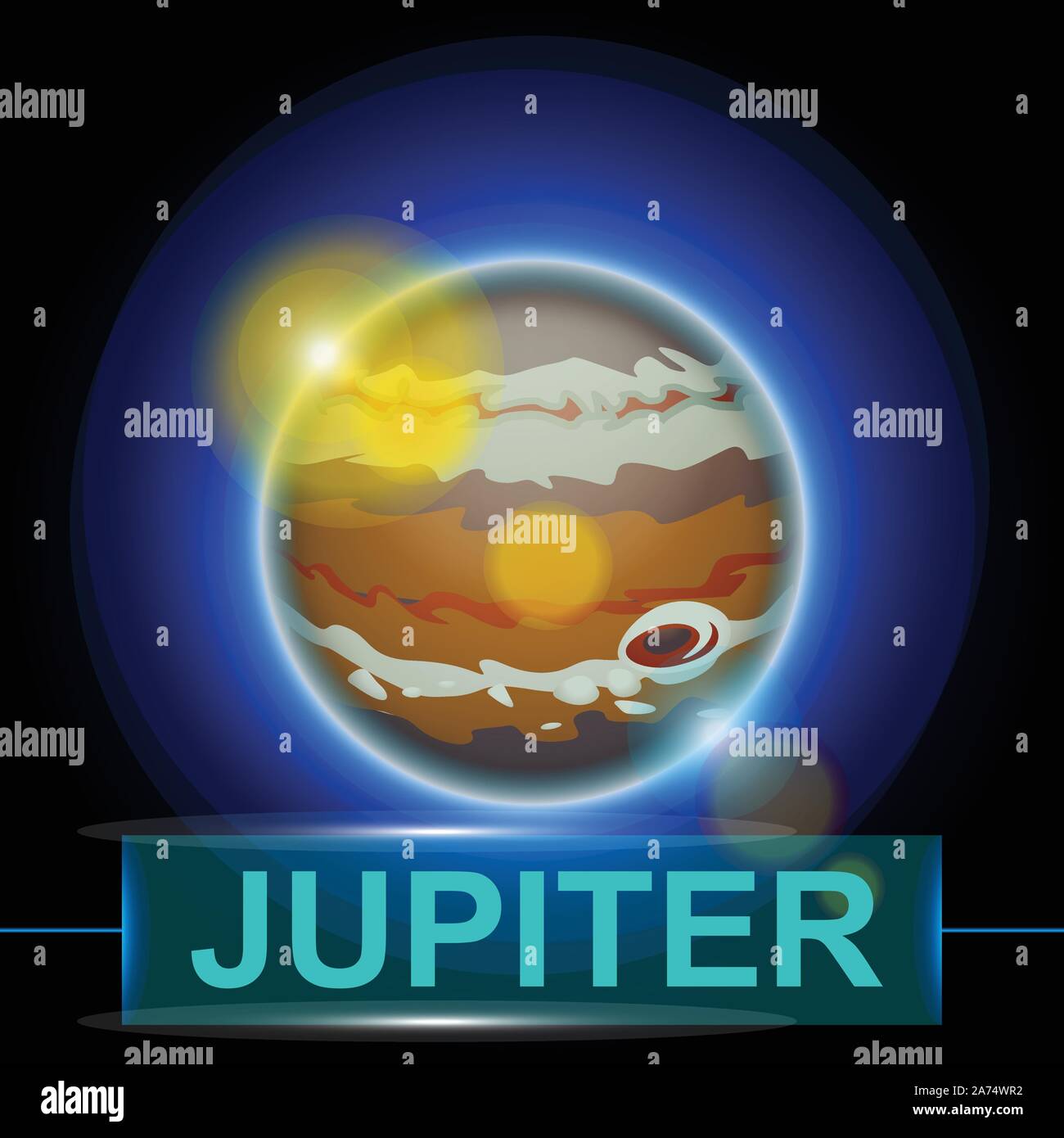 Planet jupiter white background Stock Vector Images - Alamy