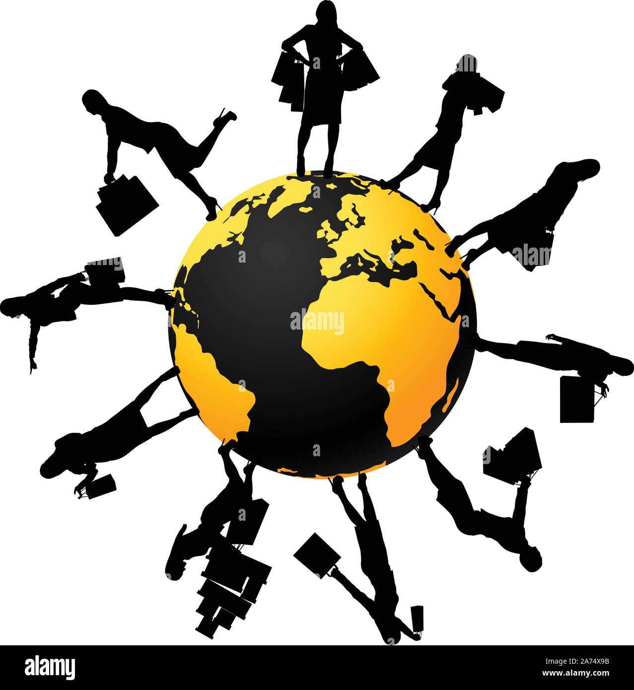 Shopping bags woman walk Stock Vector Images - Alamy