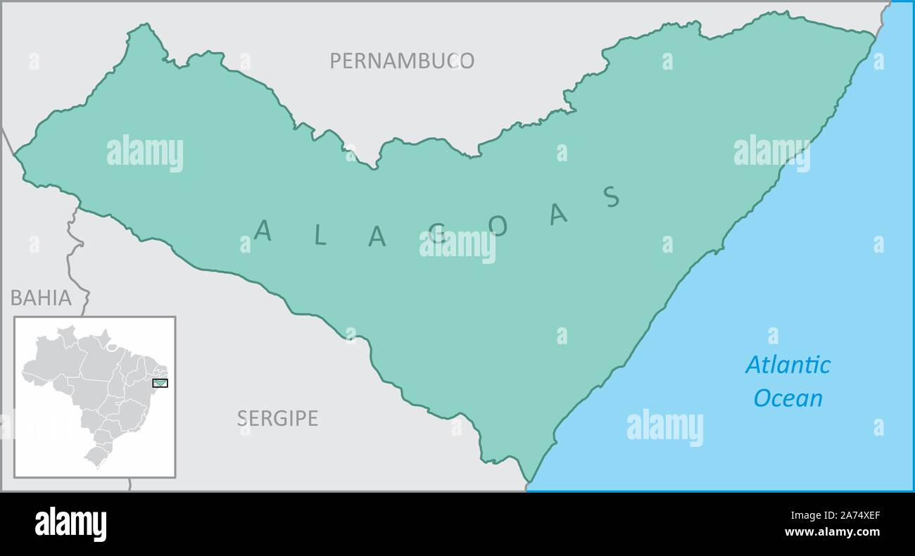 Alagoas State region map Stock Vector Image & Art - Alamy