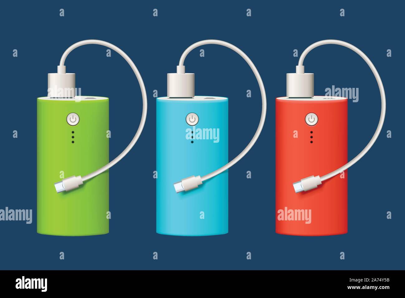 White portable power bank Stock Vector Images - Alamy
