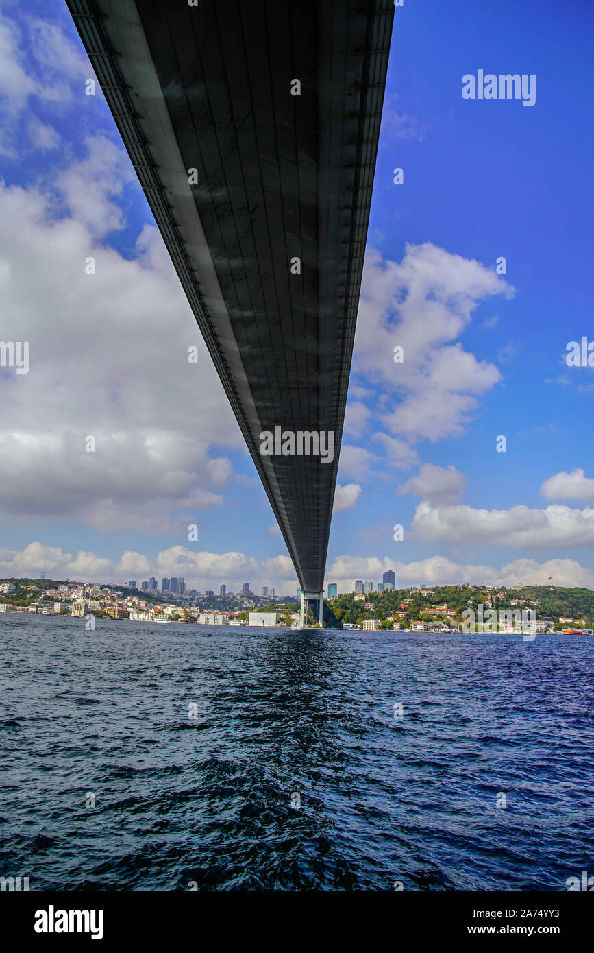 Famous Bosphorus Bridge or First Bosphorus Bridge connecting Asia and ...