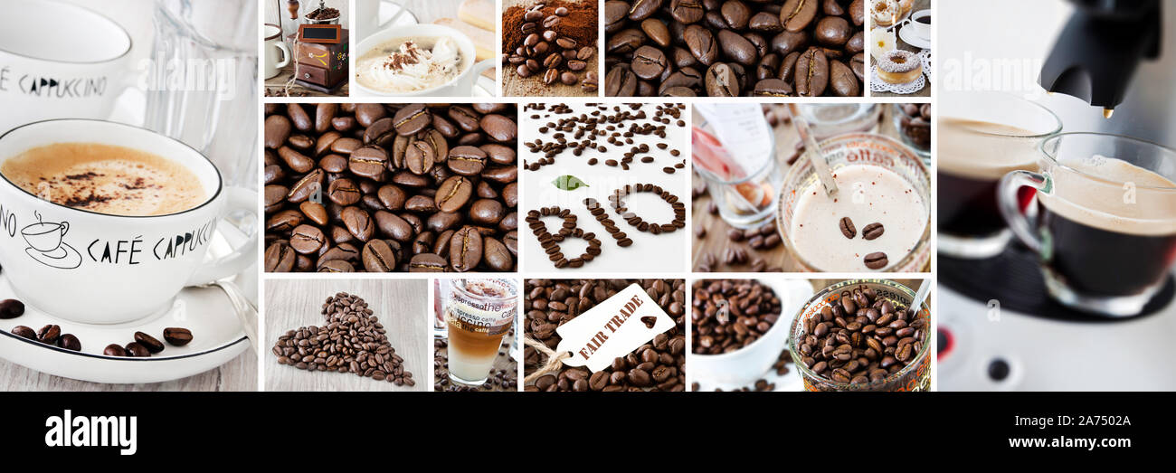 Coffee Bistro Collage as banner Stock Photo - Alamy