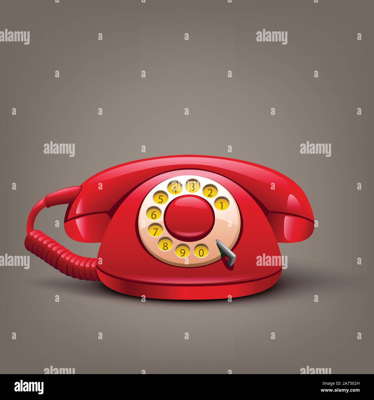 Retro vintage phone brown Stock Vector Images - Alamy