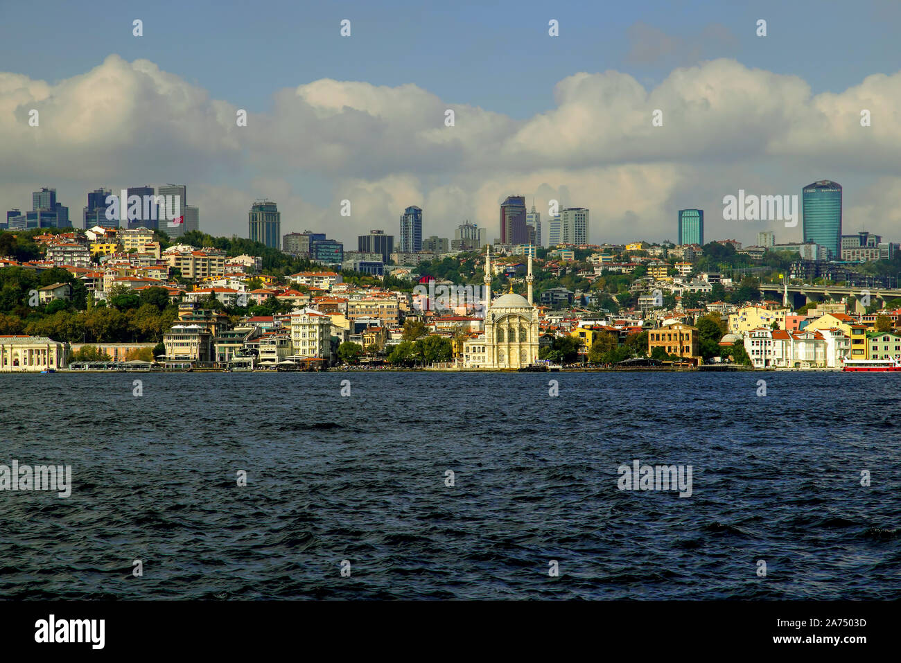 Panoramic view of European side of Istanbul and Bosphorus strait, which ...