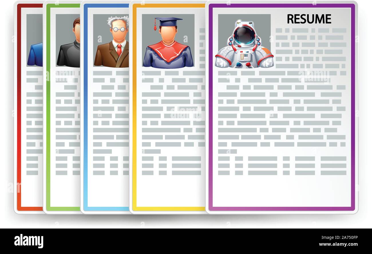 picture of resume Stock Vector Image & Art - Alamy