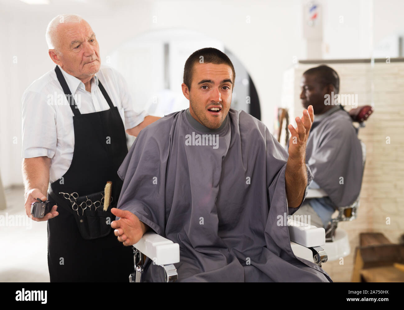 Male hairdresser angry hi-res stock photography and images - Alamy