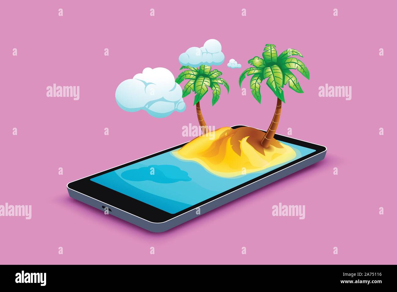 smartphone with island Stock Vector Image & Art - Alamy