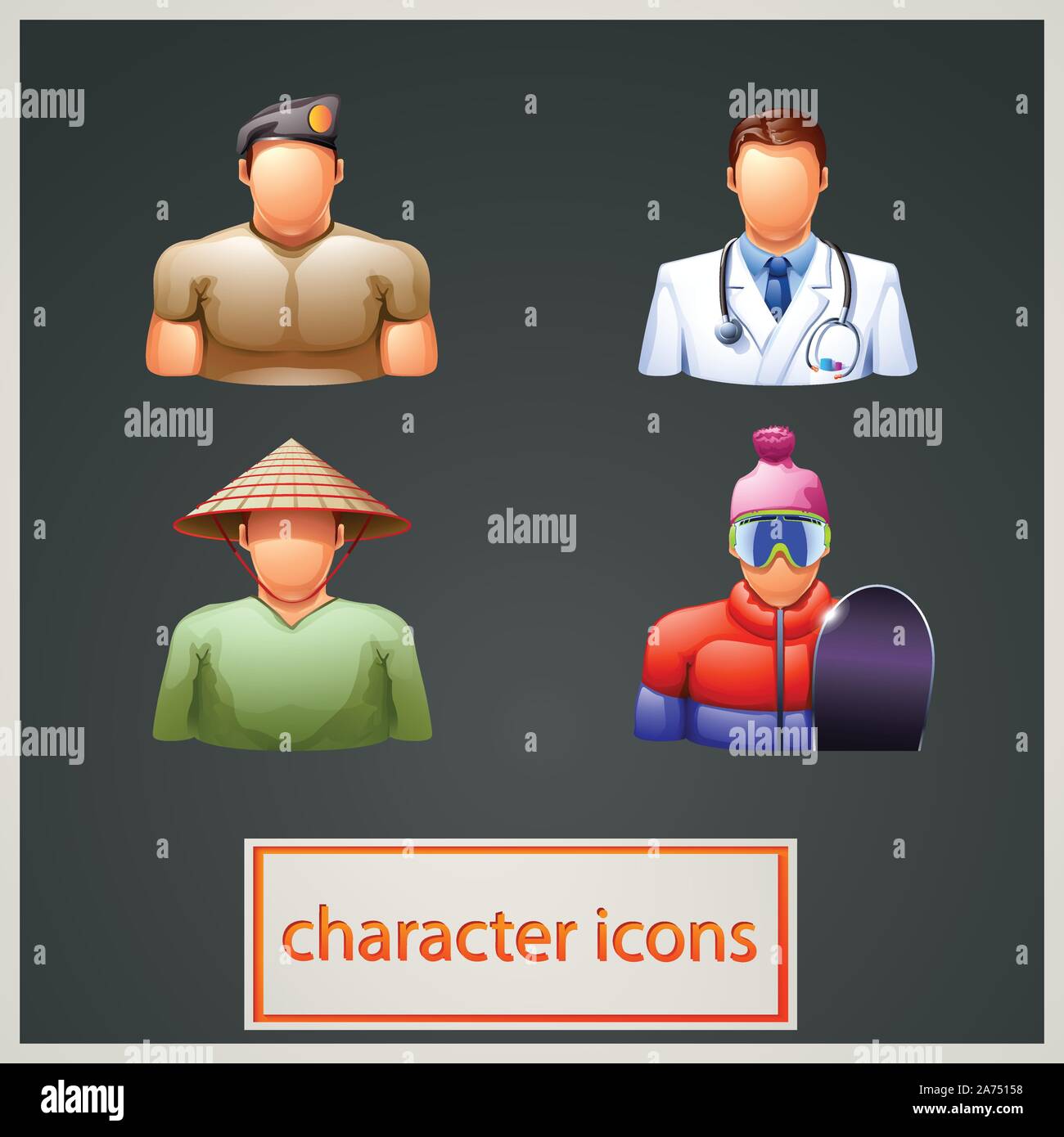 Uniform male icons hi-res stock photography and images - Alamy