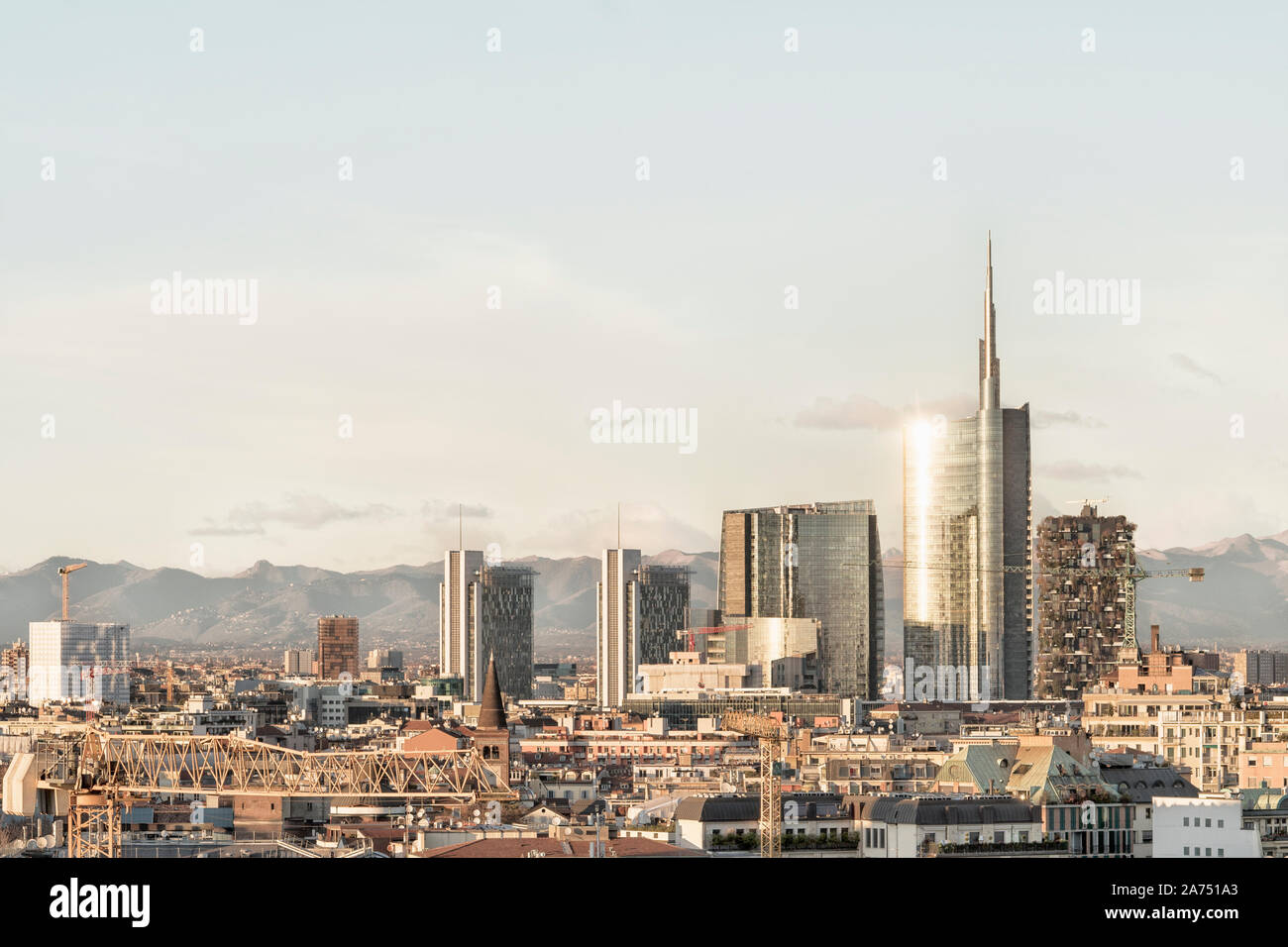 Milan (Italy) skyline with modern skyscrapers in Porta Nuova business ...