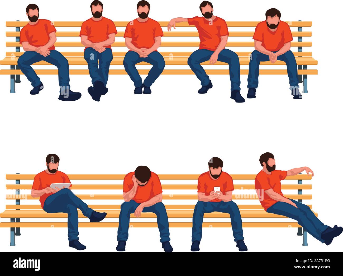 Young adult man thinking sitting Stock Vector Images - Alamy