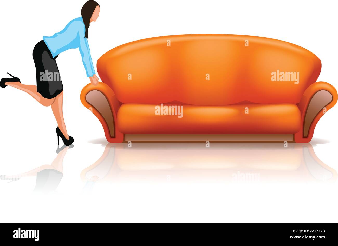 Woman new home moving Stock Vector Images - Alamy