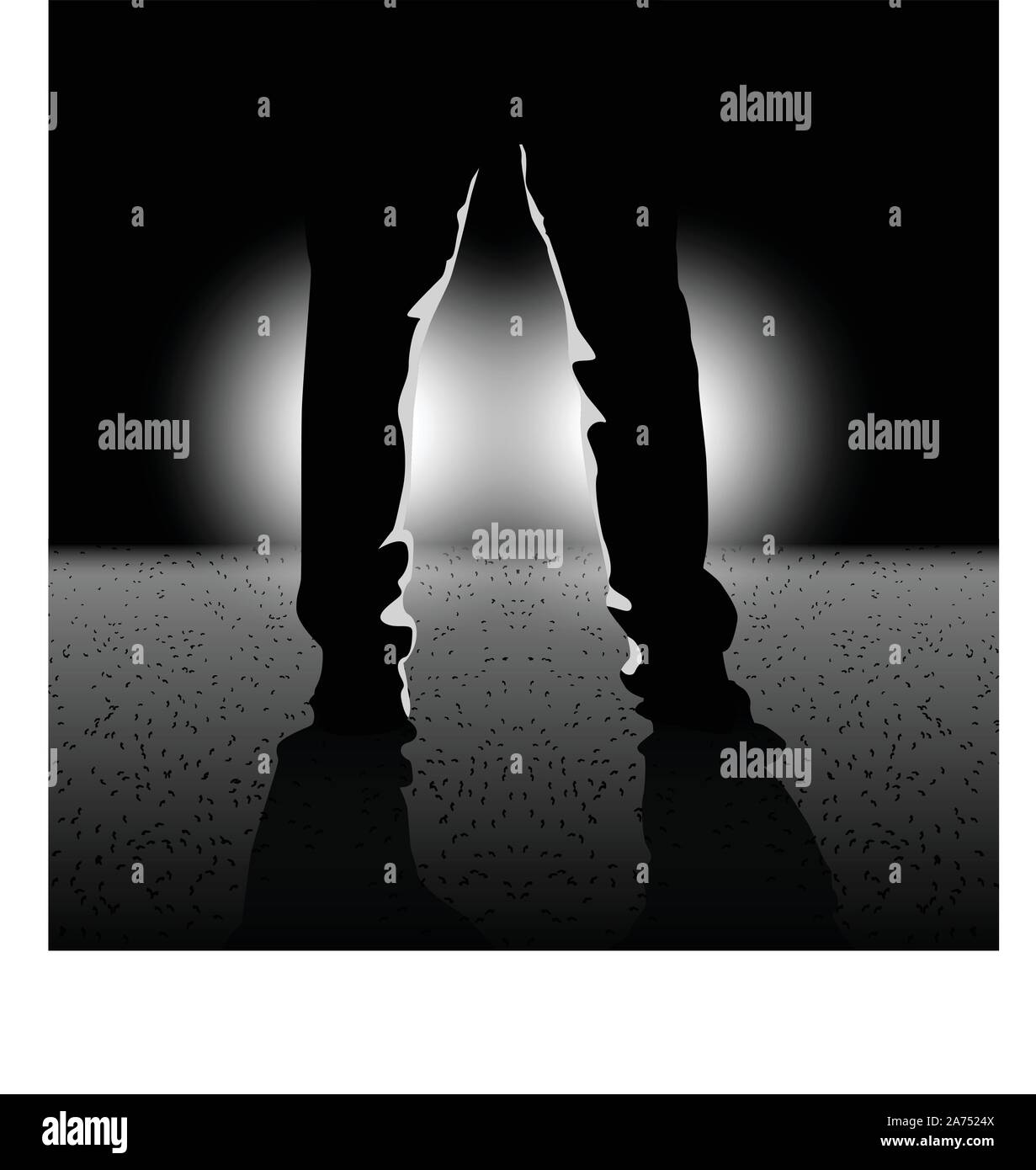 Silhouette handsome man in Stock Vector Images - Alamy