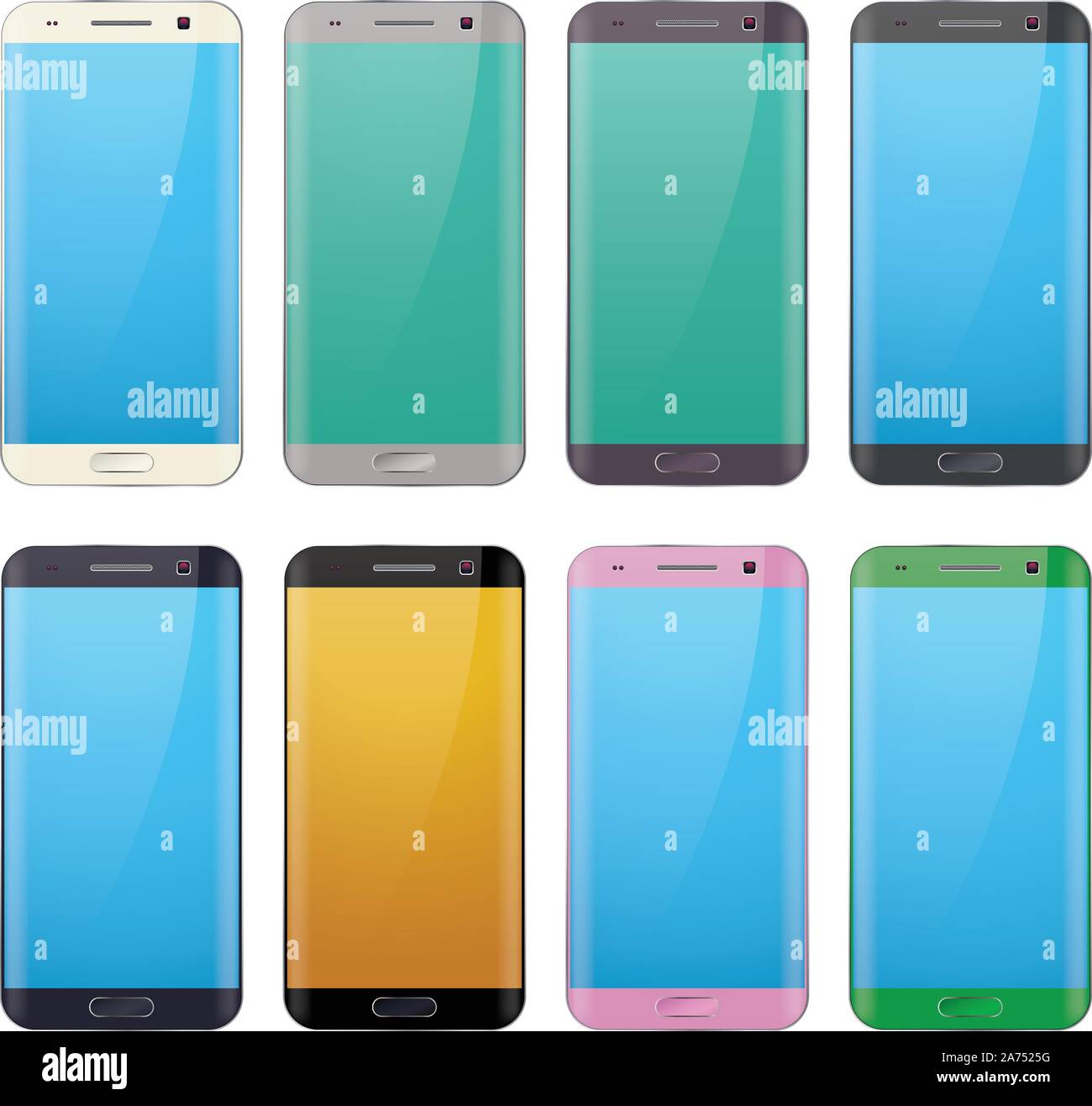 set of smartphones Stock Vector Image & Art - Alamy