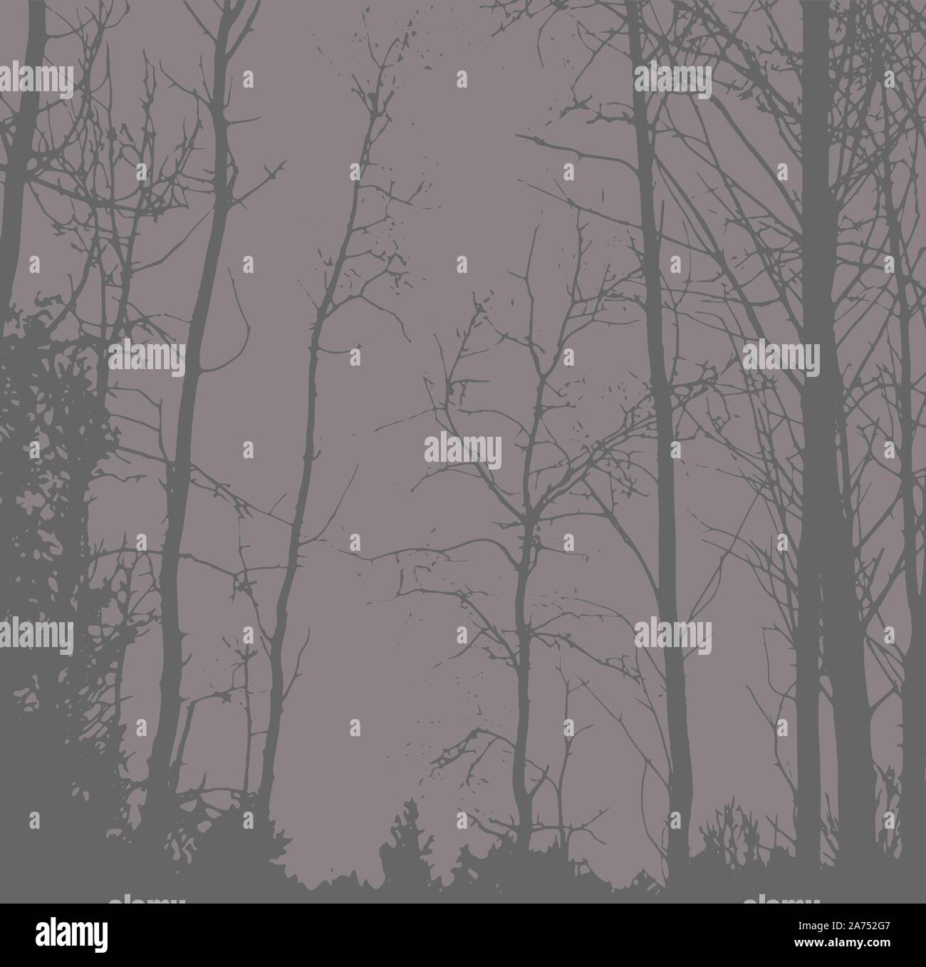 Silhouettes of Trees on subtle background. Tree Pattern. Vector ...