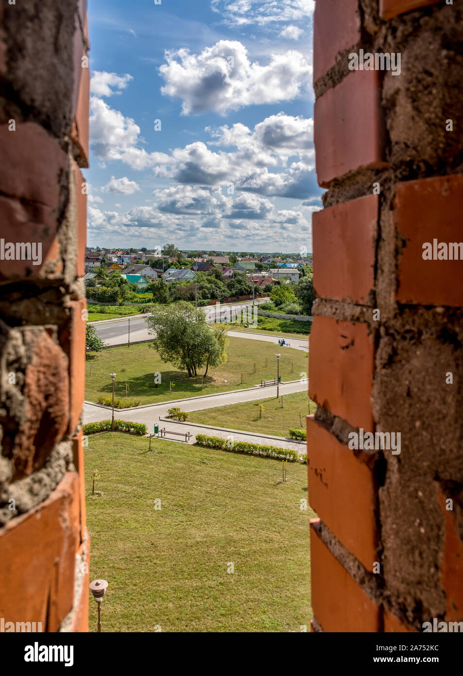 View of the city from the Windows of Leeds castle, 04.08.2019 Stock ...