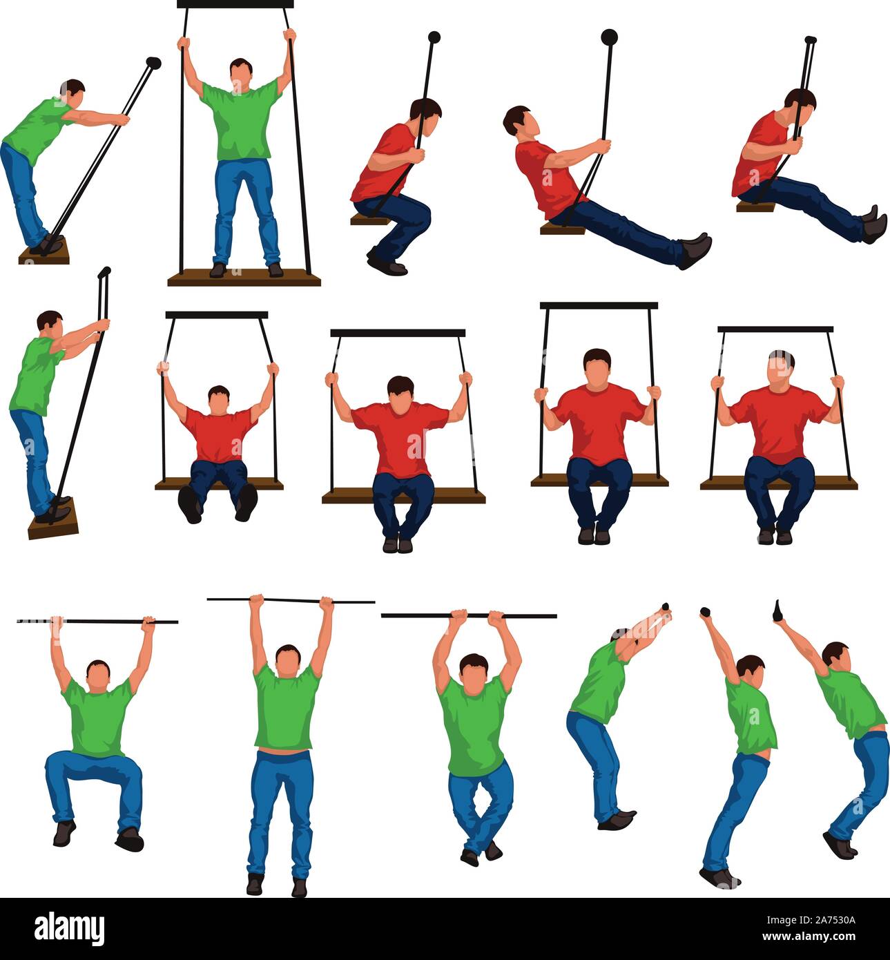 Outdoor playground swings play Stock Vector Images - Alamy