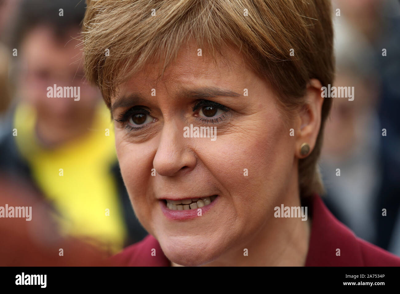 SNP leader Nicola Sturgeon during the general election campaign trail ...