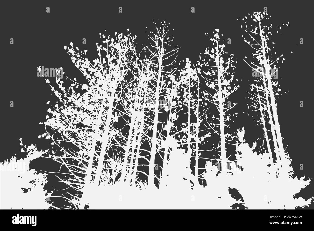 Silhouettes of Trees on subtle background. Tree Pattern. Vector ...