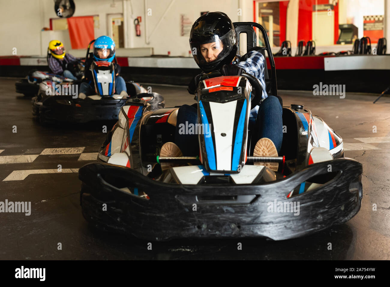 Indoor go kart helmet hi-res stock photography and images - Alamy